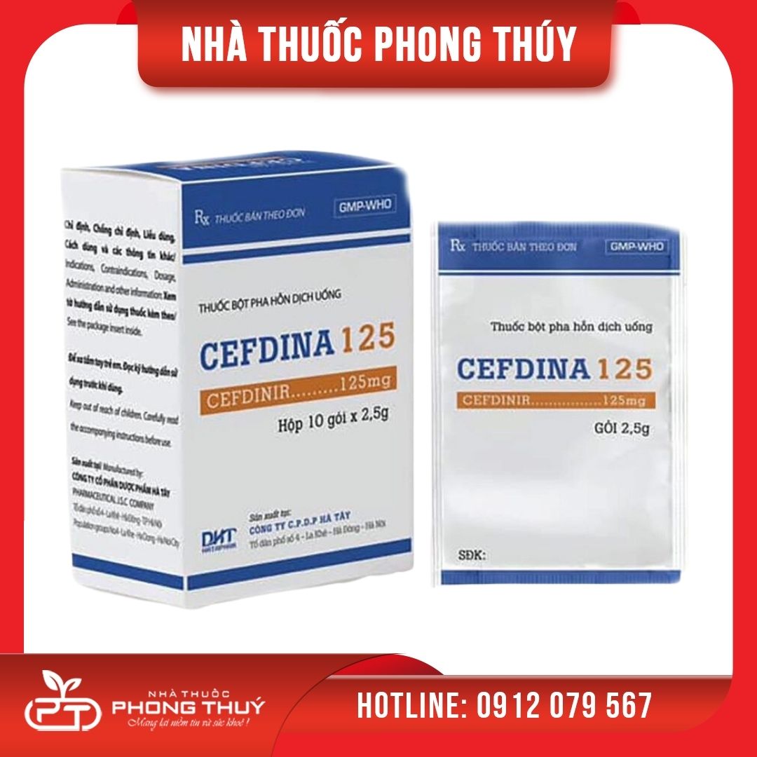 Thuốc kháng sinh điều trị các bệnh nhiễm khuẩn Cefdina Cefdinir 125mg ...