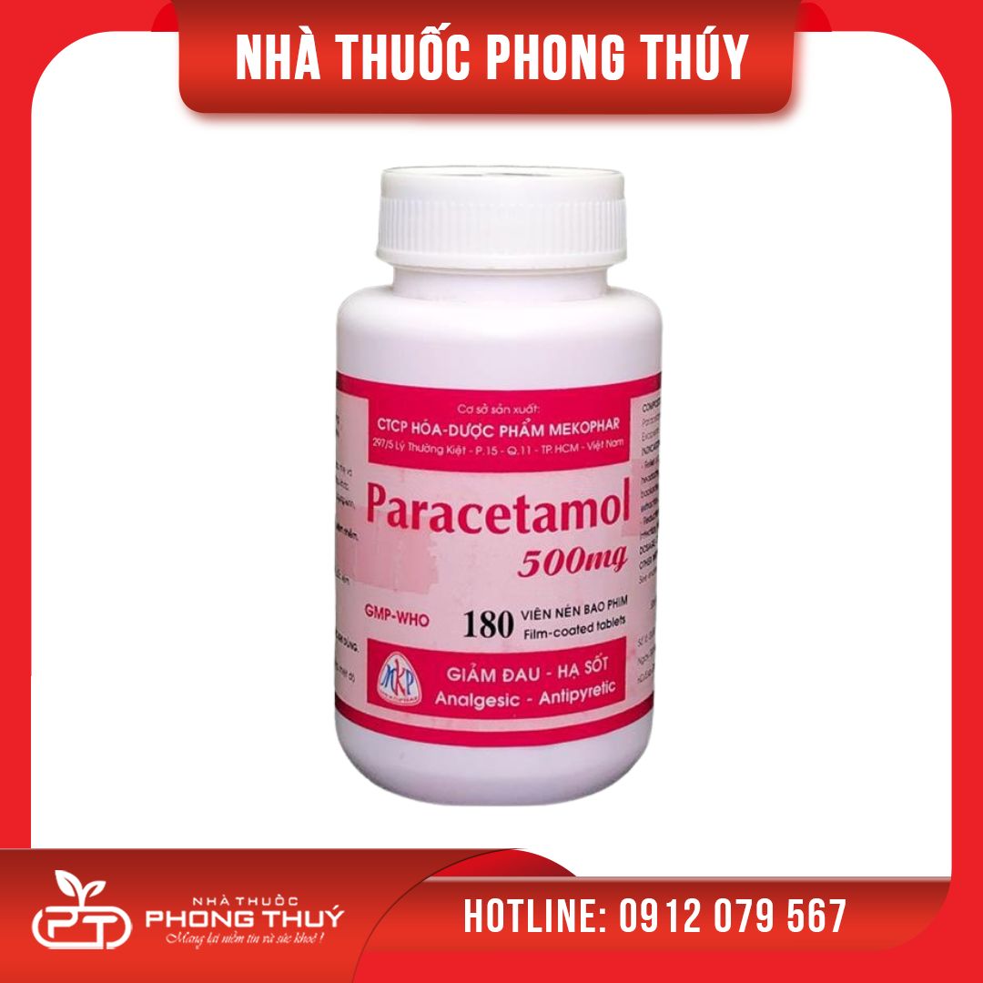 Thuốc giảm đau, hạ sốt Paracetamol 500mg (180 viên) – Nhà Thuốc Phong Thuý